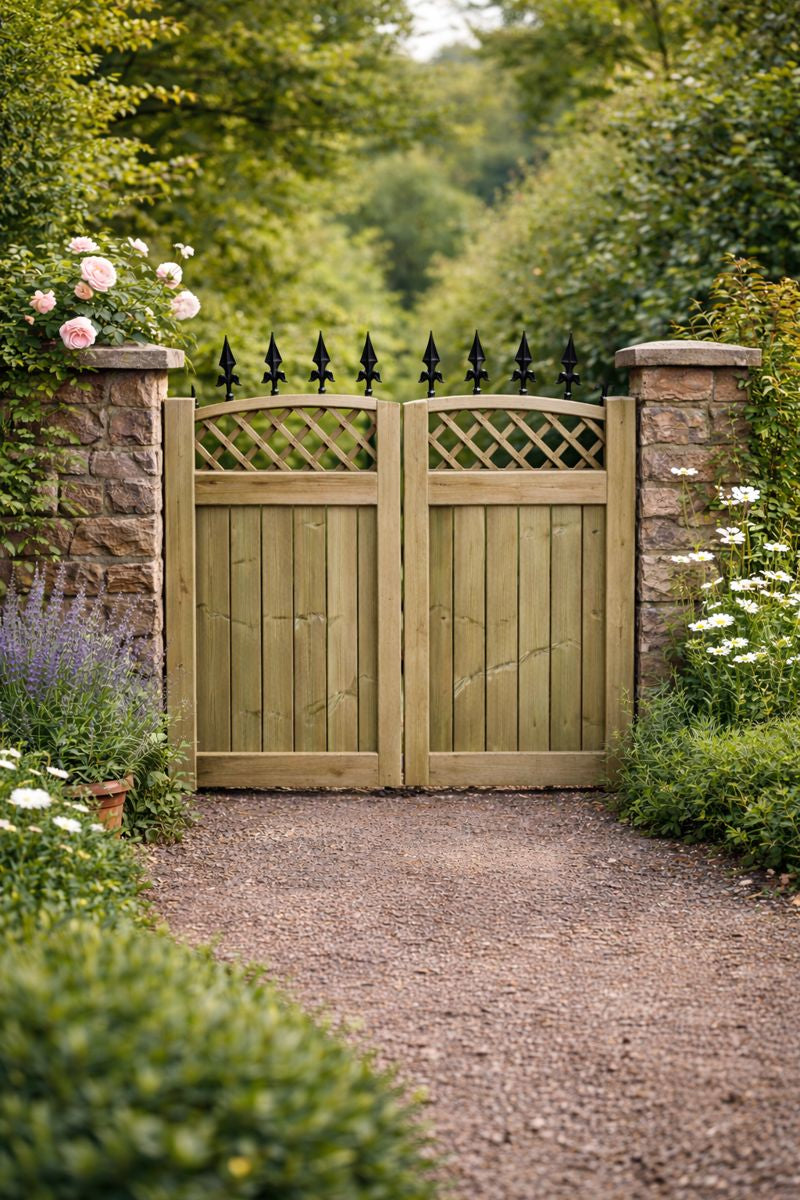 4ft Swan Neck Tongue And Groove Double Driveway Gate | MD Carpentry